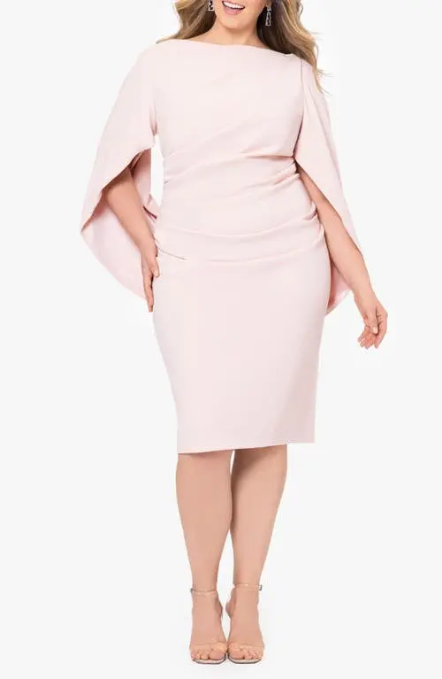 Betsy & Adam Drape Back Cocktail Dress - Blush