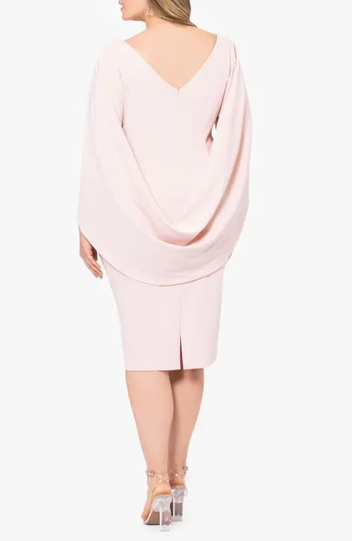 Betsy & Adam Drape Back Cocktail Dress - Blush