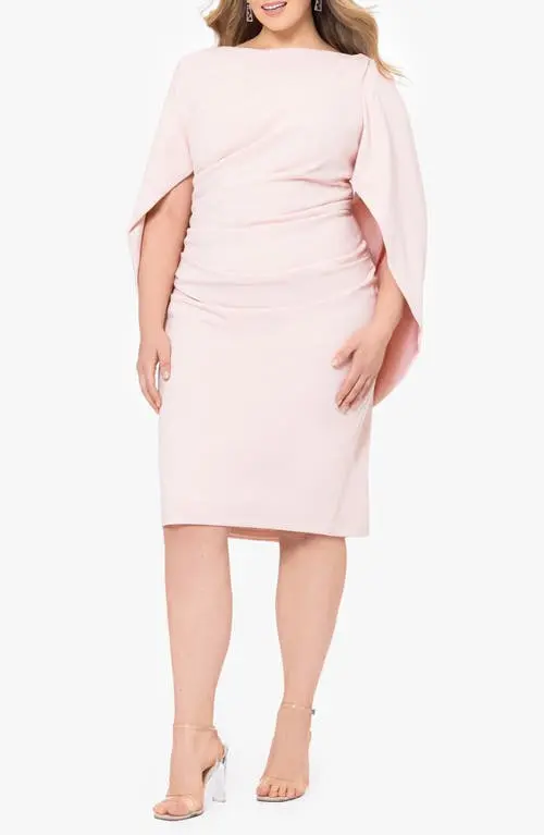 Betsy & Adam Drape Back Cocktail Dress - Blush