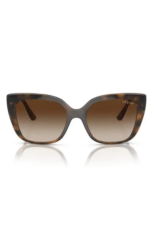 VOGUE 53mm Gradient Square Sunglasses - Dark Havana/brown Gradient