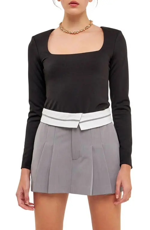 GREY LAB Square Neck Bodysuit - Black