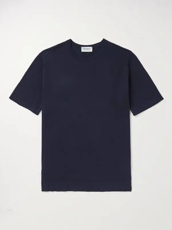 John Smedley Lorca Slim-fit Sea Island Cotton T-shirt - Blue