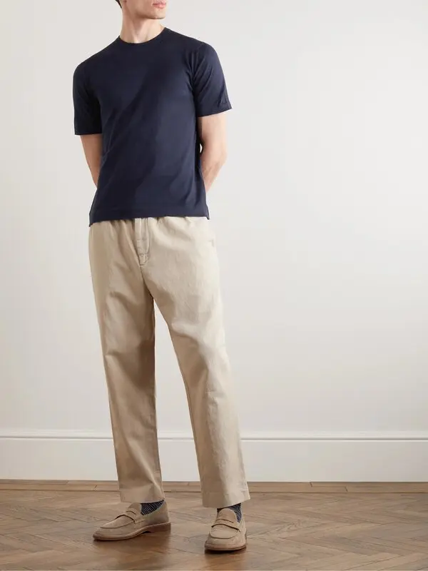 John Smedley Lorca Slim-fit Sea Island Cotton T-shirt - Blue