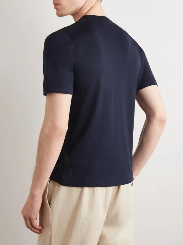 John Smedley Lorca Slim-fit Sea Island Cotton T-shirt - Blue