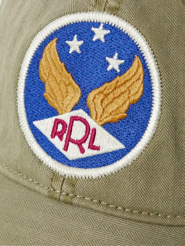 Ralph Lauren Logo-appliquéd Herringbone Cotton-twill Baseball Cap