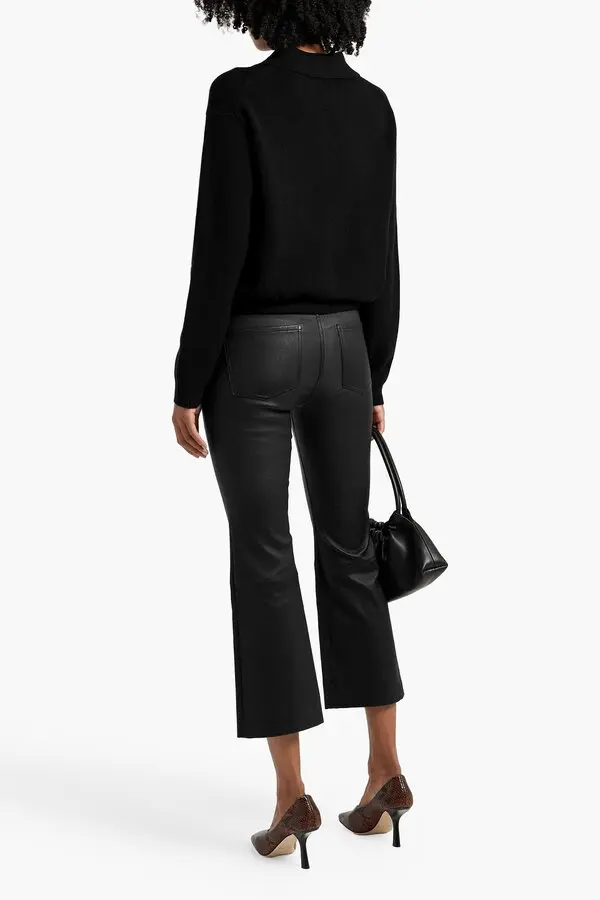 Theory Leather Kick-flare Trousers