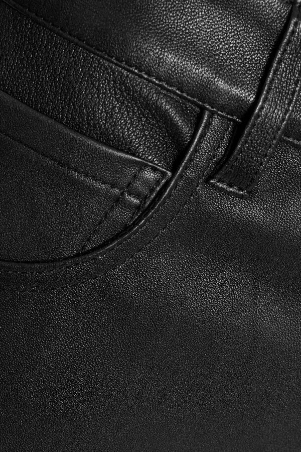 Theory Leather Kick-flare Trousers