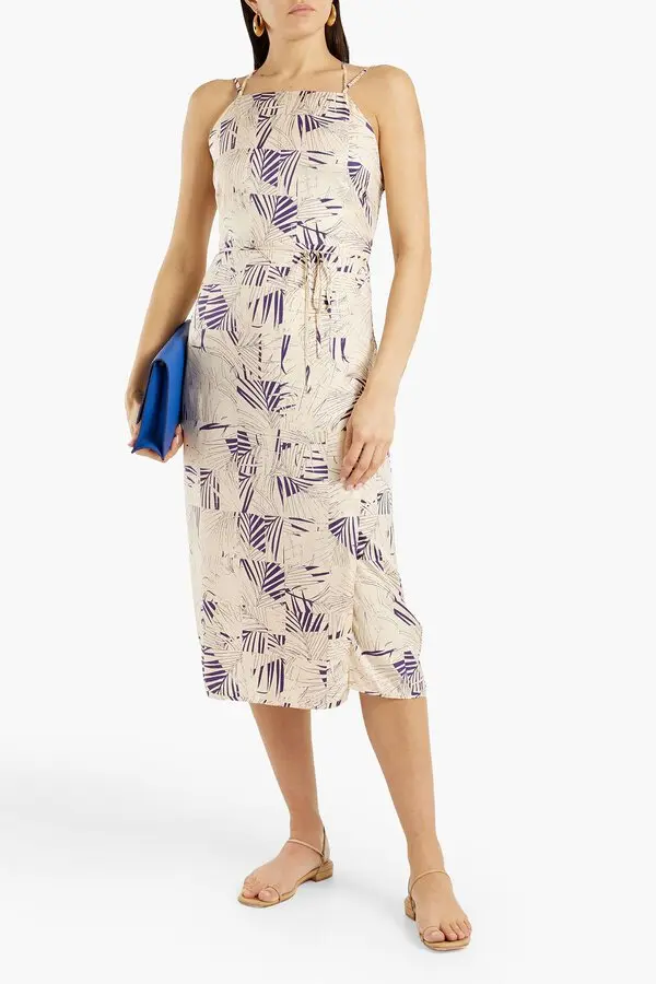 midi dress poplin Tuckernuck Jardin Stripe Cotton Poplin Mitchell Dress Jardin Stripe / S