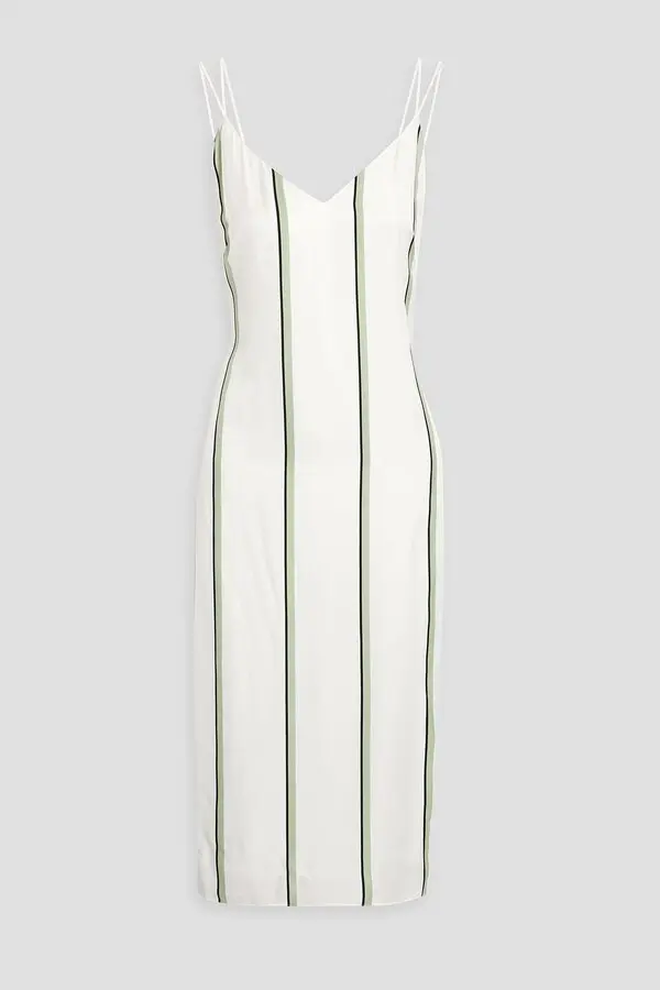 Equipment Aita Striped Satin Dress - White