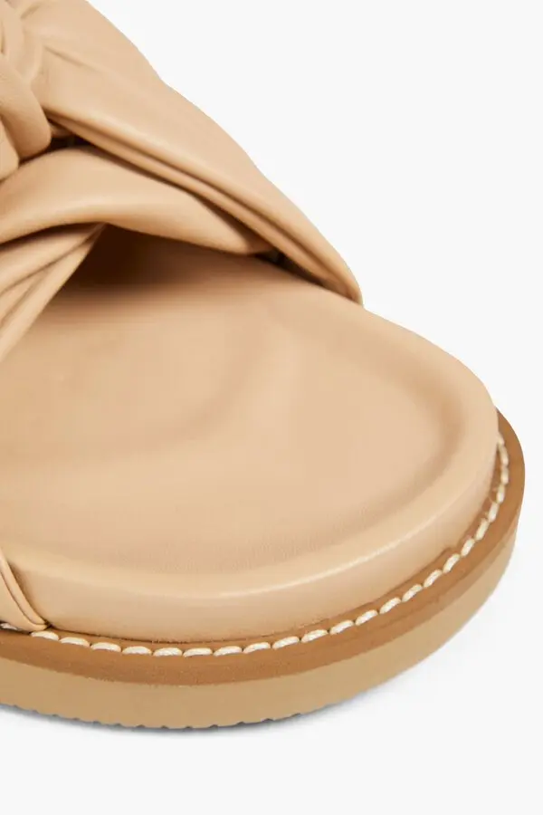 JOSEPH Big Knot Leather Slides