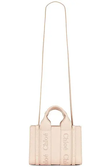 Chloé Mini Woody Tote Bag In Blush