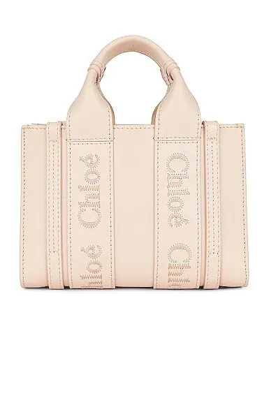 Chloé Mini Woody Tote Bag In Blush