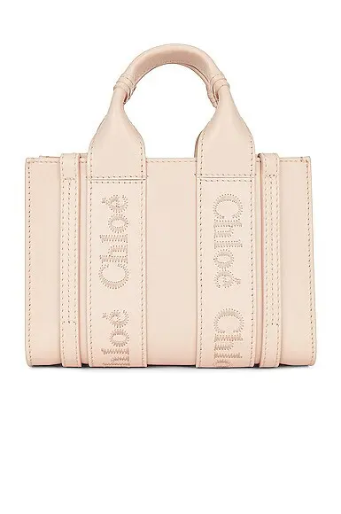 Chloé Mini Woody Tote Bag In Blush