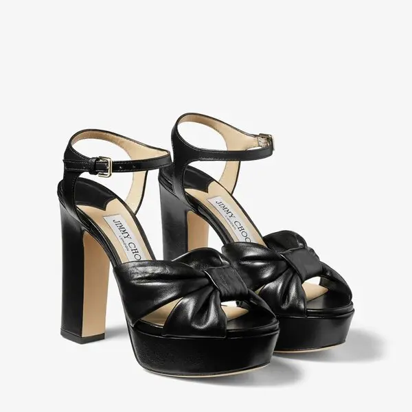 JIMMY CHOO Heloise 120 Nappa Leather Platform Sandals