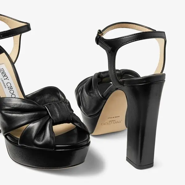 JIMMY CHOO Heloise 120 Nappa Leather Platform Sandals