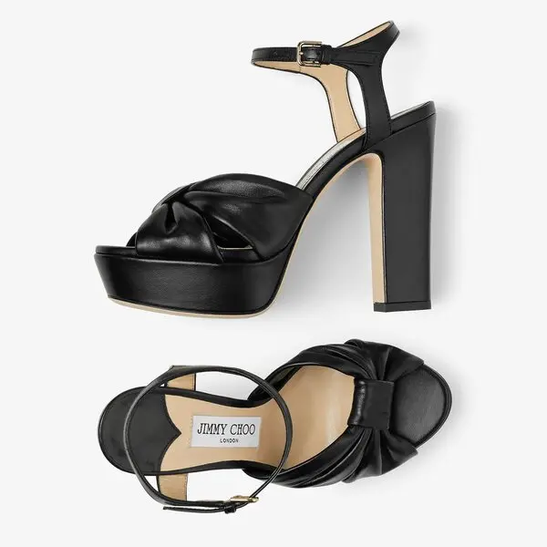 JIMMY CHOO Heloise 120 Nappa Leather Platform Sandals
