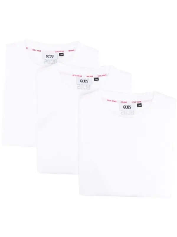 Gcds Logo-print T-shirt Three-pack - White
