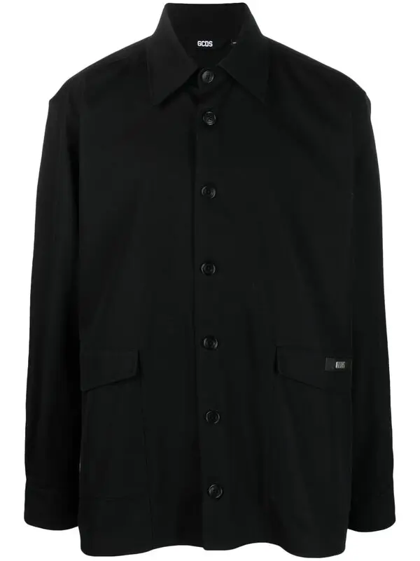Gcds Logo-patch Cotton Shirt Jacket