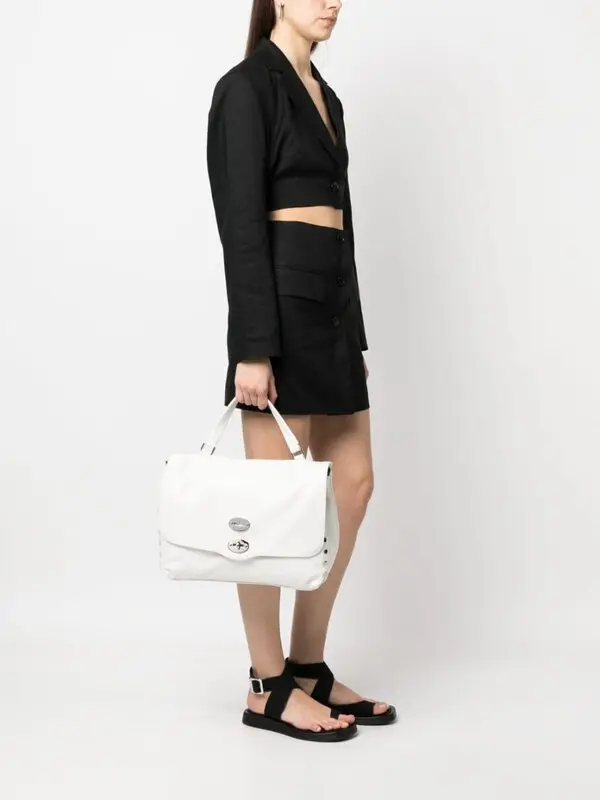 ZANELLATO Postina® Tote Bag With Studs - White