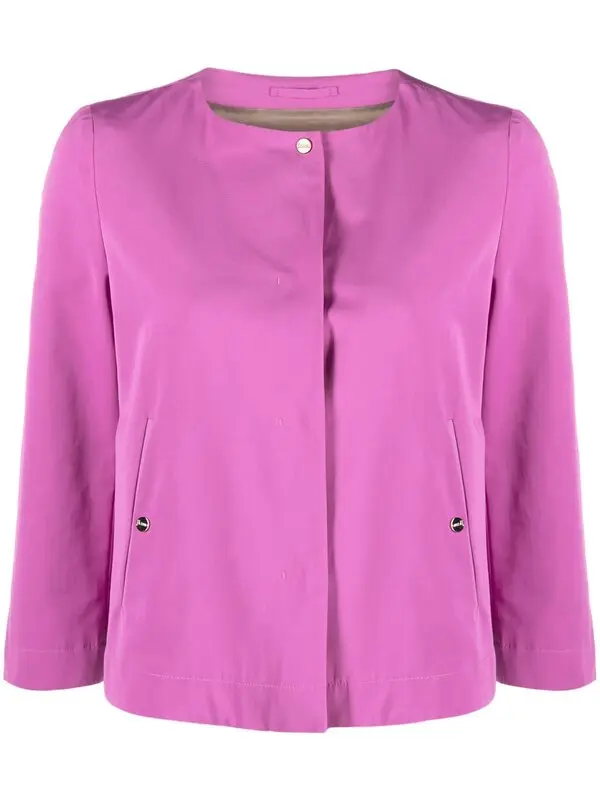 Herno Collarless Cropped-sleeve Jacket