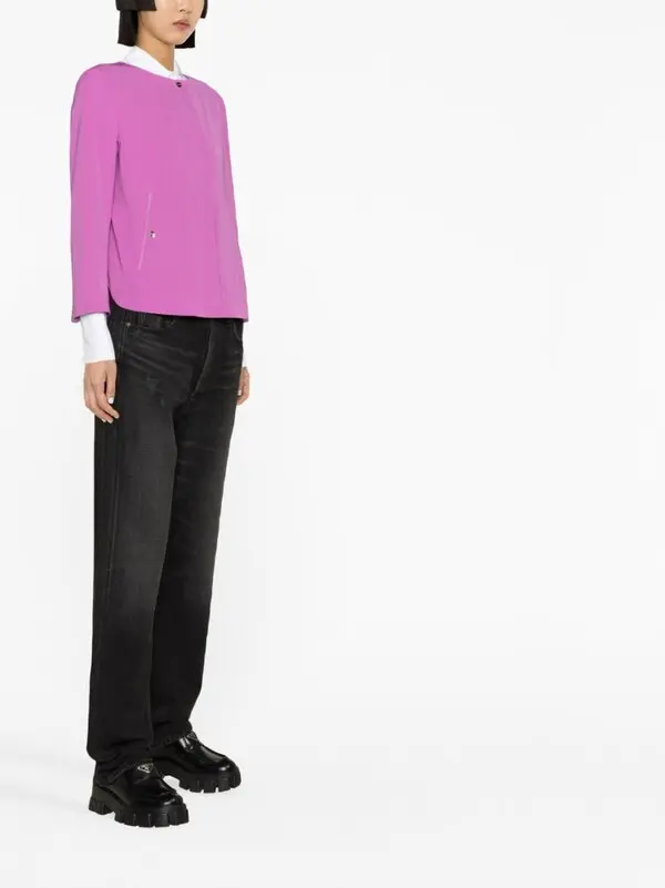 Herno Collarless Cropped-sleeve Jacket