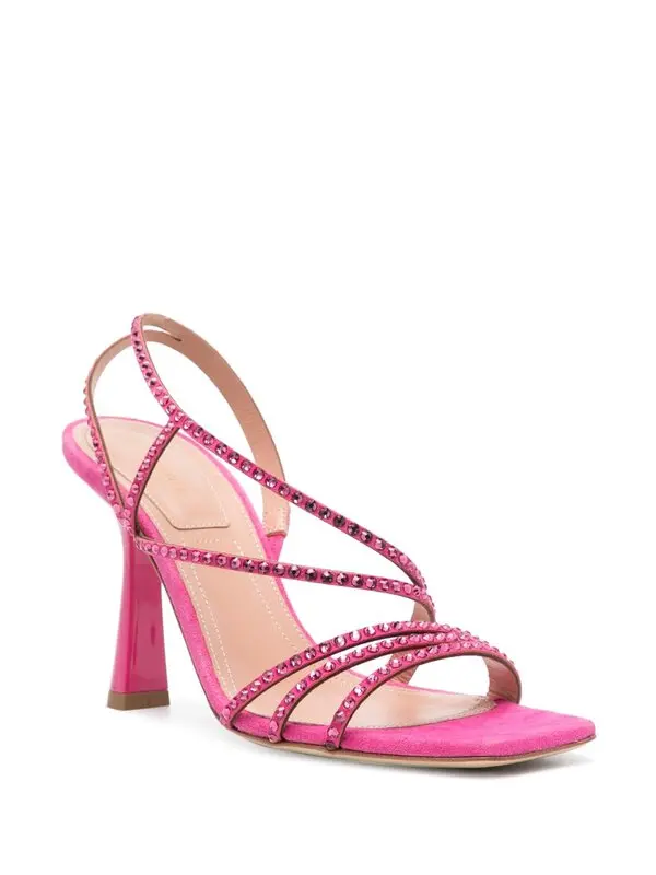 Alberta Ferretti Calf-leather Sandals With Rhinestone Embellishment