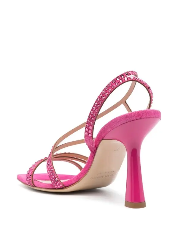 Alberta Ferretti Calf-leather Sandals With Rhinestone Embellishment