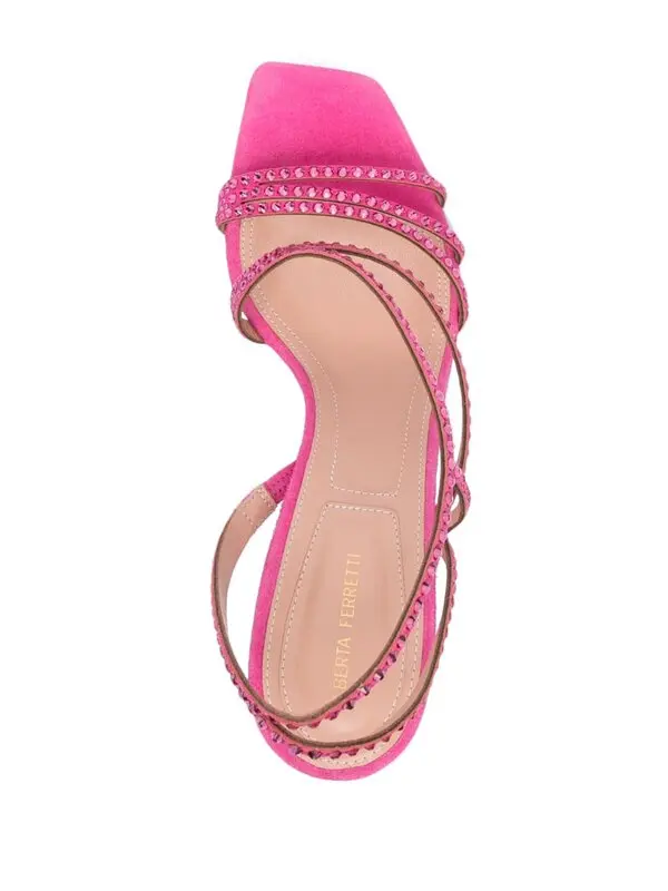 Alberta Ferretti Calf-leather Sandals With Rhinestone Embellishment