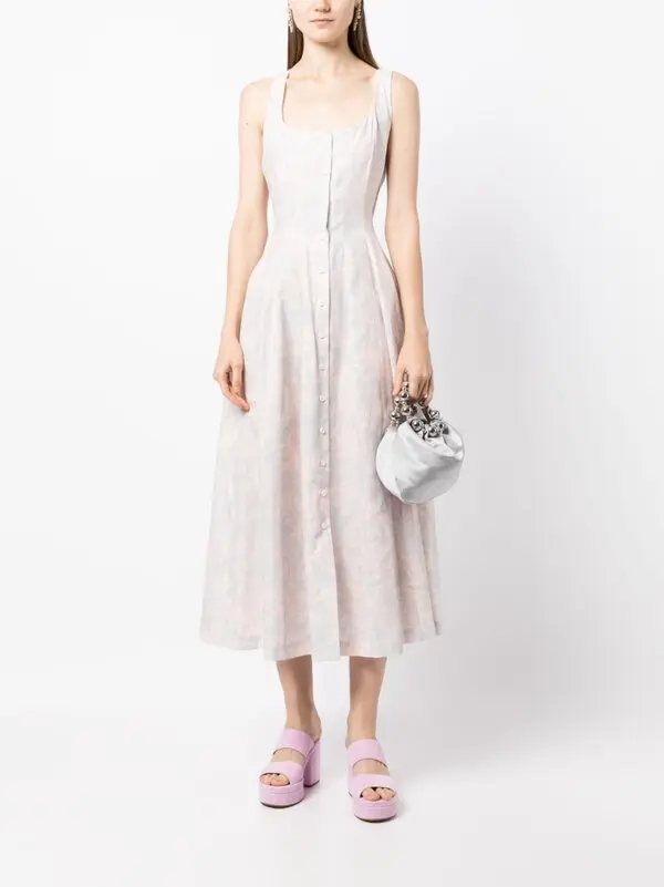 Philosophy Di Lorenzo Serafini Abstract-print Fluted Midi Dress