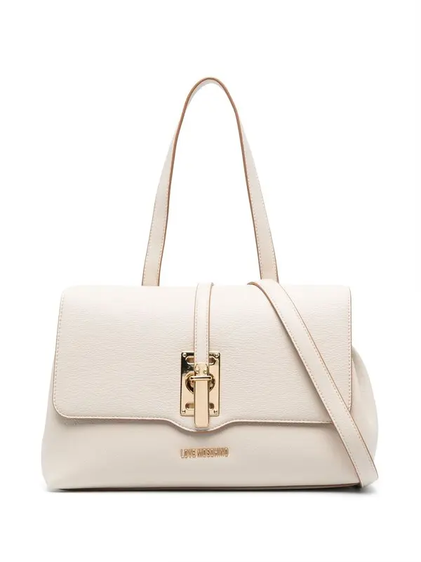 Moschino Heart Lock Shoulder Bag - Neutrals