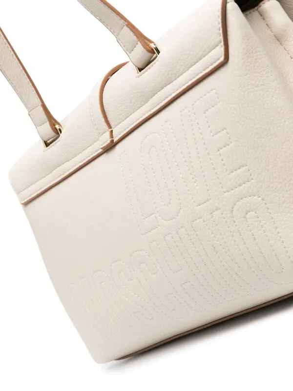 Moschino Heart Lock Shoulder Bag - Neutrals