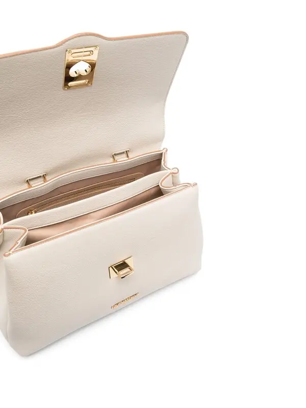 Moschino Heart Lock Shoulder Bag - Neutrals