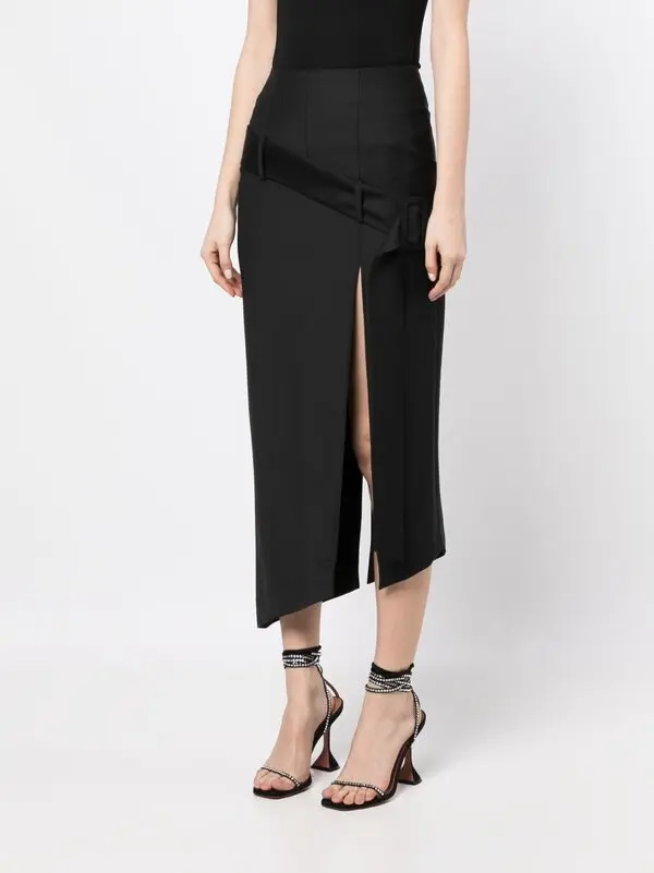 Matériel Asymmetric Belted Midi Skirt