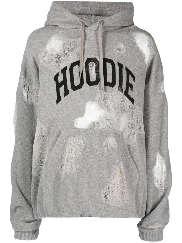 Doublet Ripped-Detail Hoodie In Grey - 55% Off | Editorialist