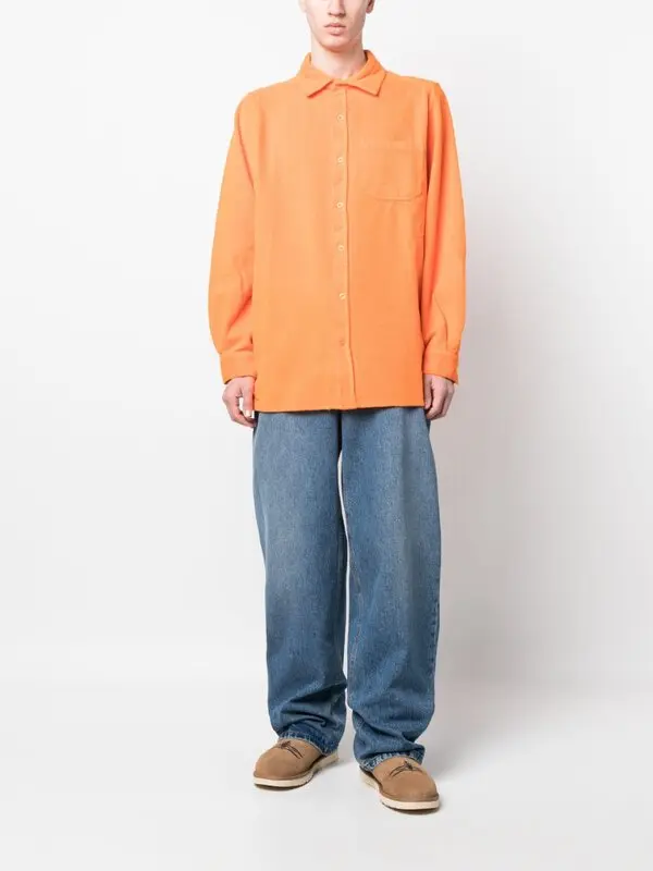 Buy ERL Corduroy Embroidered-logo Shirt - Orange At 69% Off