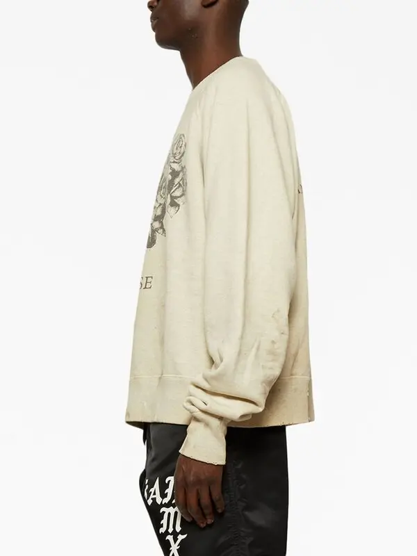SAINT MXXXXXX Rose Print Crewneck Sweatshirt