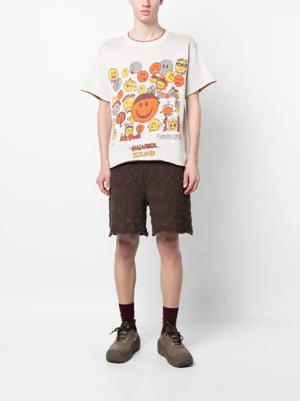 ROBYN LYNCH Smiley-print Cotton T-shirt