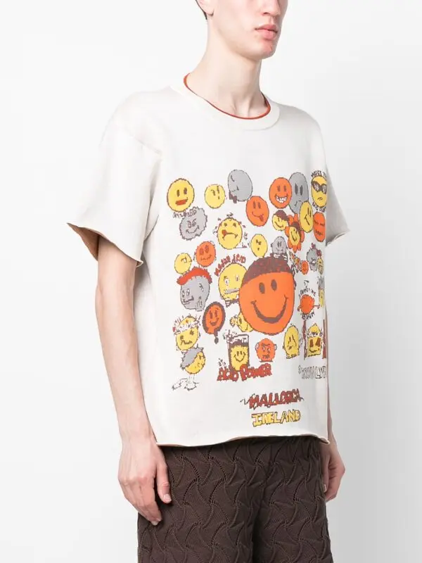 ROBYN LYNCH Smiley-print Cotton T-shirt