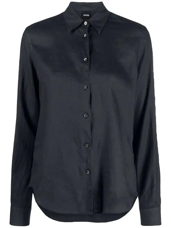 Aspesi Button-up Linen Shirt - Blue