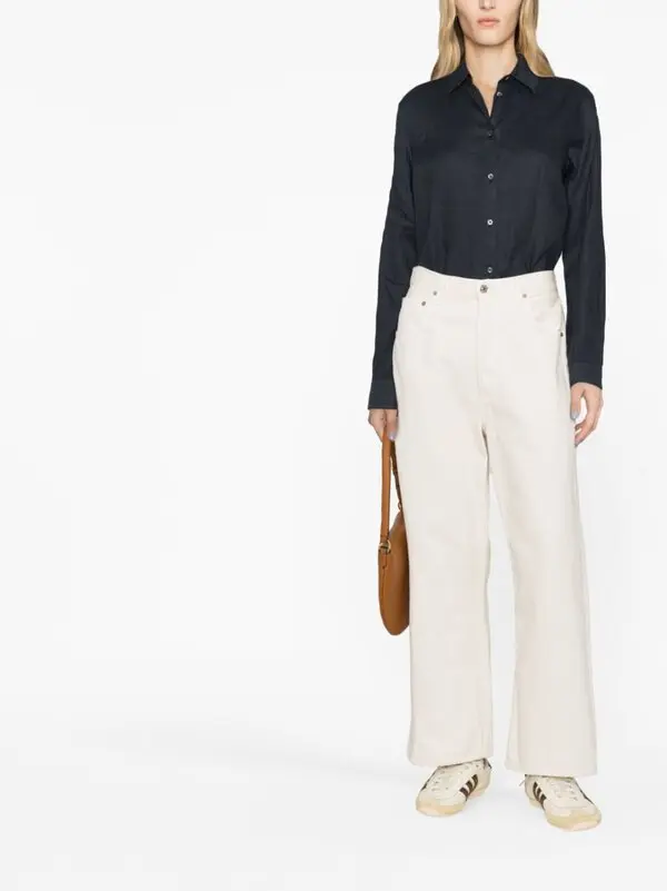 Aspesi Button-up Linen Shirt - Blue