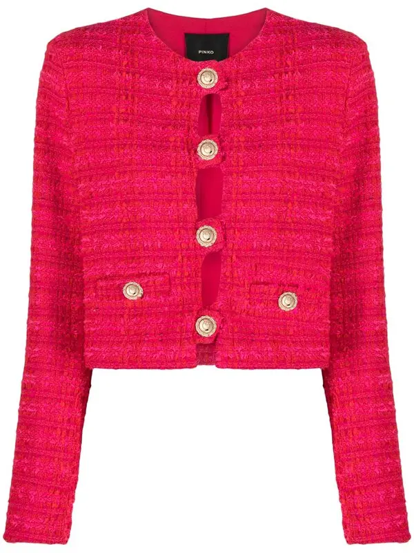 Pinko O Button-up Tweed Jacket