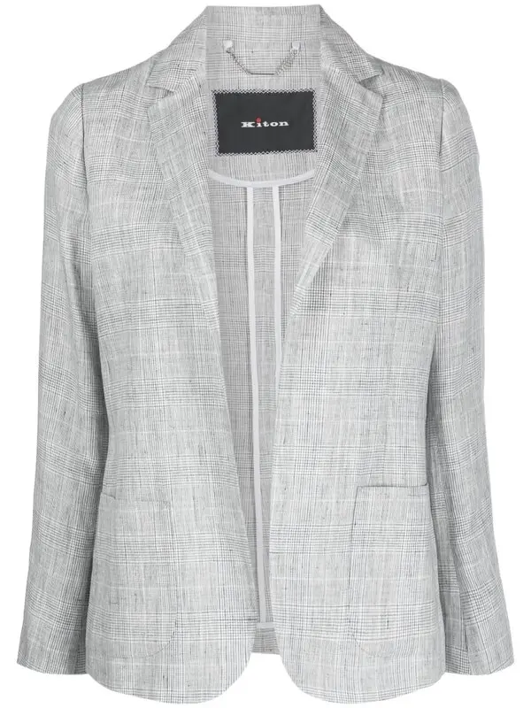 Kiton Plaid Linen Blazer