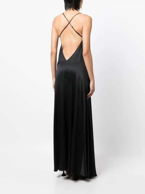 Michelle Mason Lace-inset Gown - Black