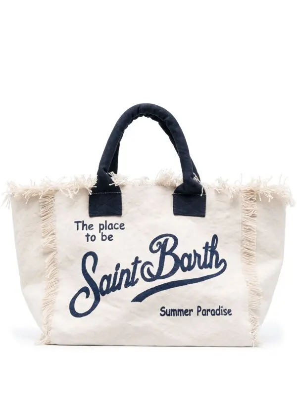 MC2 SAINT BARTH Vanity Canvas Beach Bag - Neutrals