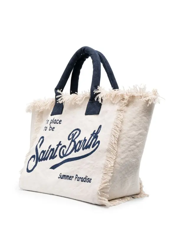 MC2 SAINT BARTH Vanity Canvas Beach Bag - Neutrals