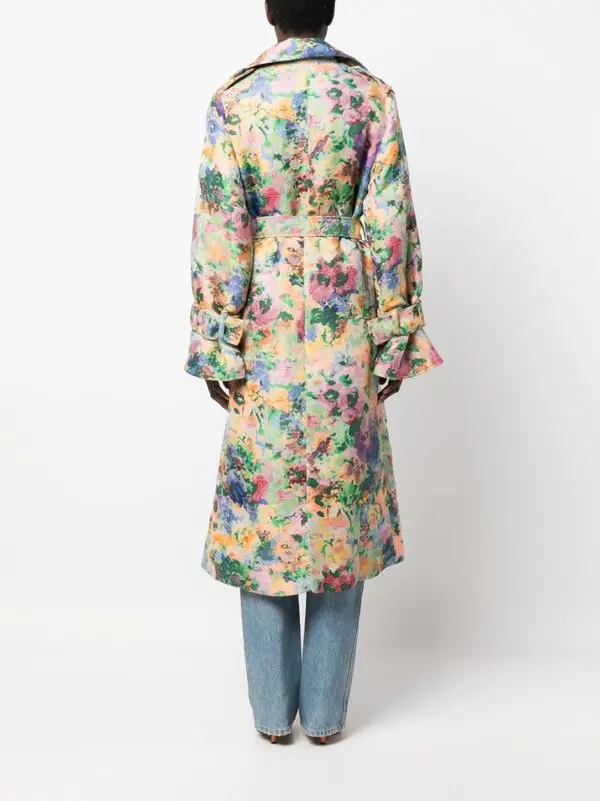 BENJAMIN BENMOYAL Floral-jacquard Midi Coat