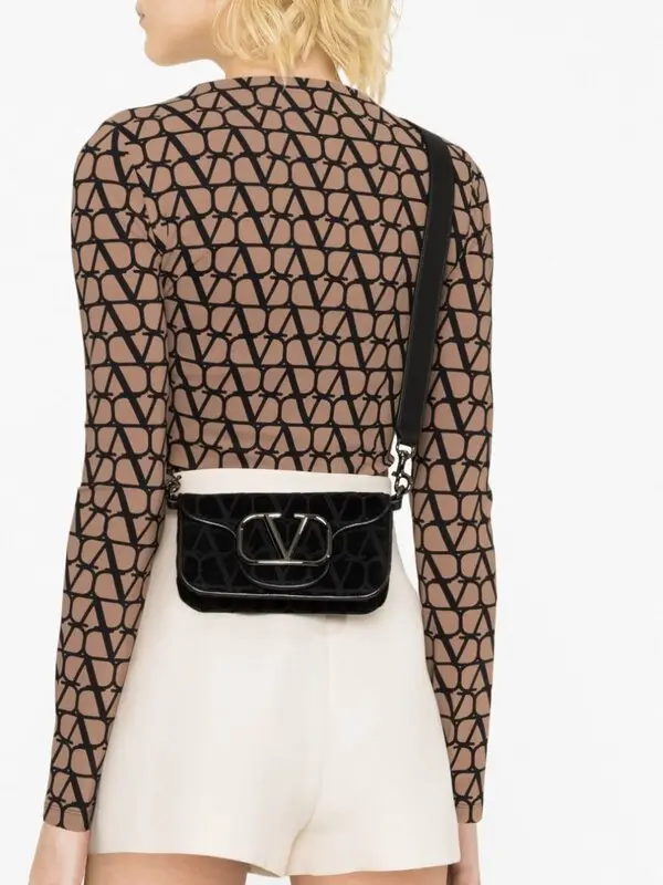Valentino Garavani Vlogo Signature Canvas Shoulder Bag