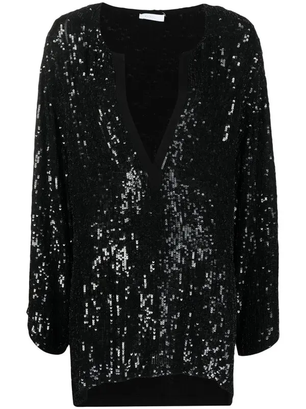 P.a.r.o.s.h Sequin Long-sleeve Blouse