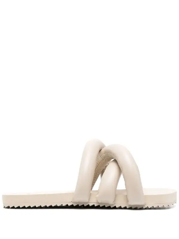 YUME YUME Tyre Crossover-strap Slides - Neutrals