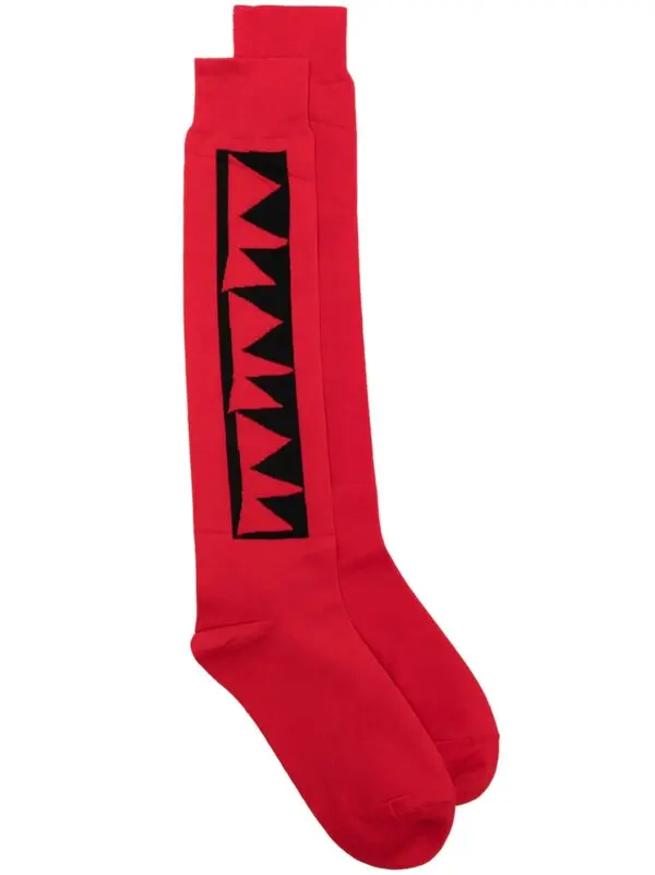 Comme Des Garçons Patterned Intarsia Socks - Red